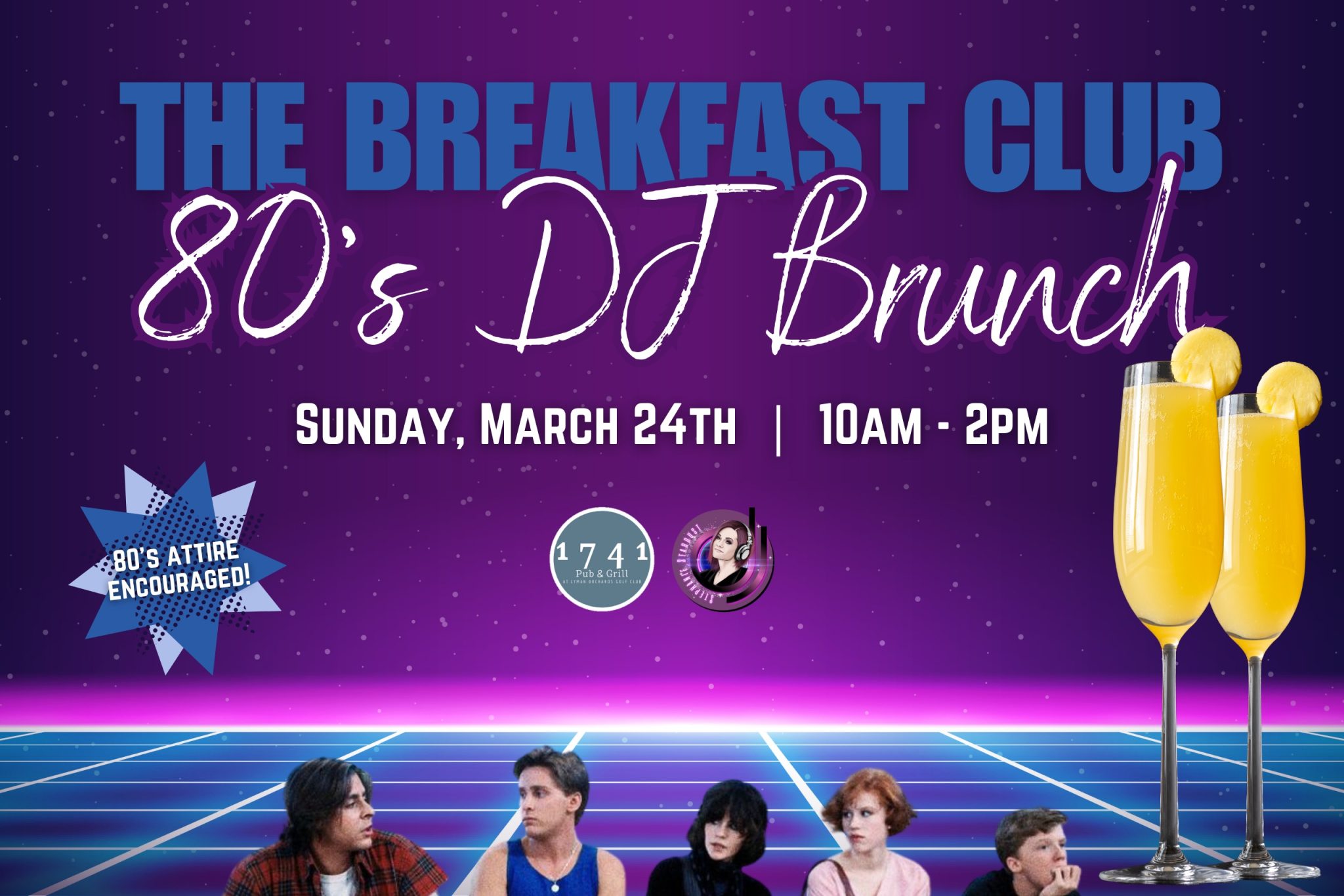 80's DJ Brunch: The Breakfast Club at 1741 Pub & Grill | Lyman Orchards